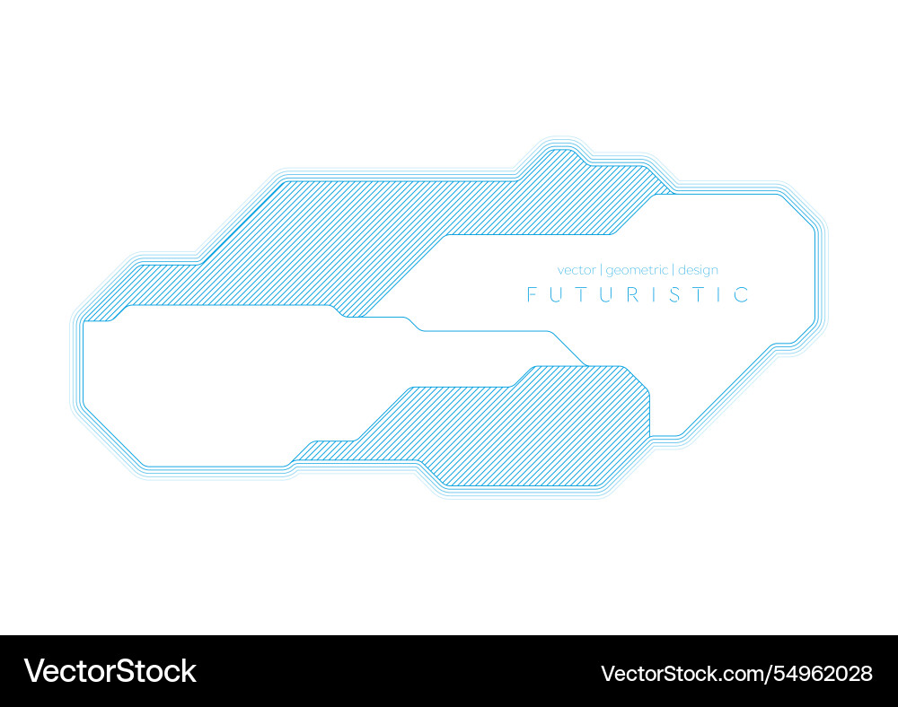 Futuristic Blue Linear Tech Frame Royalty Free Vector Image