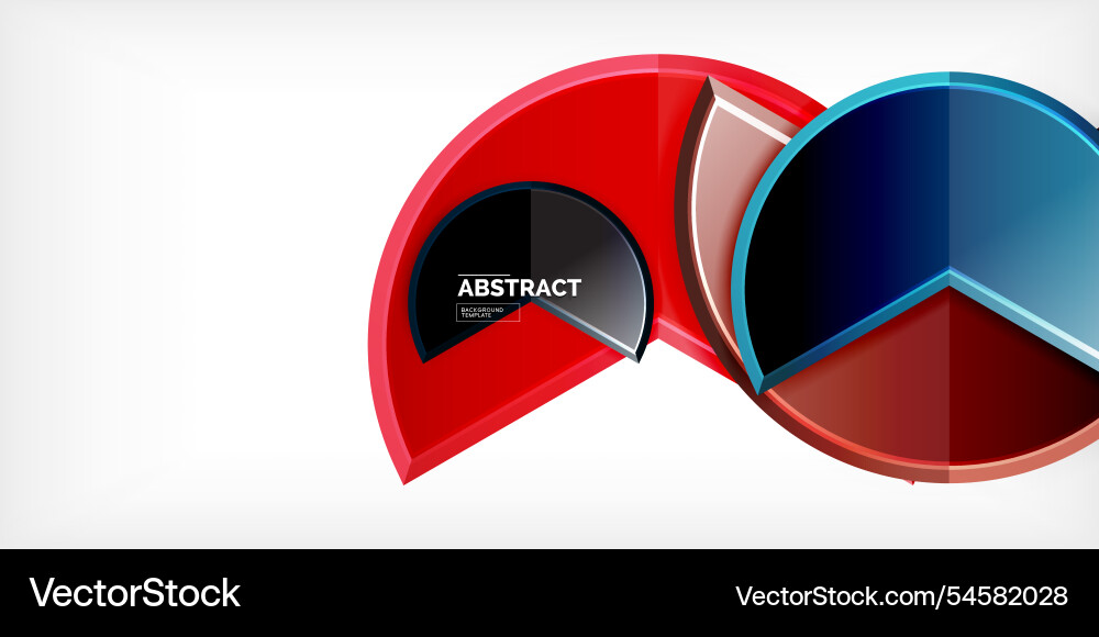 Glass reflective geometric round shapes background