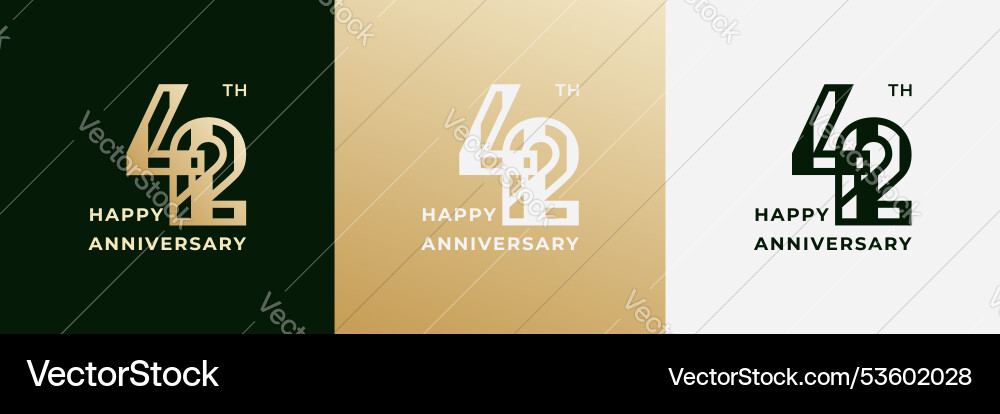 Logo 42th 42 years happy anniversary creative Vector Image