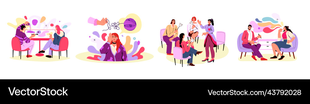 Psychologist therapy groups therapist counseling Vector Image
