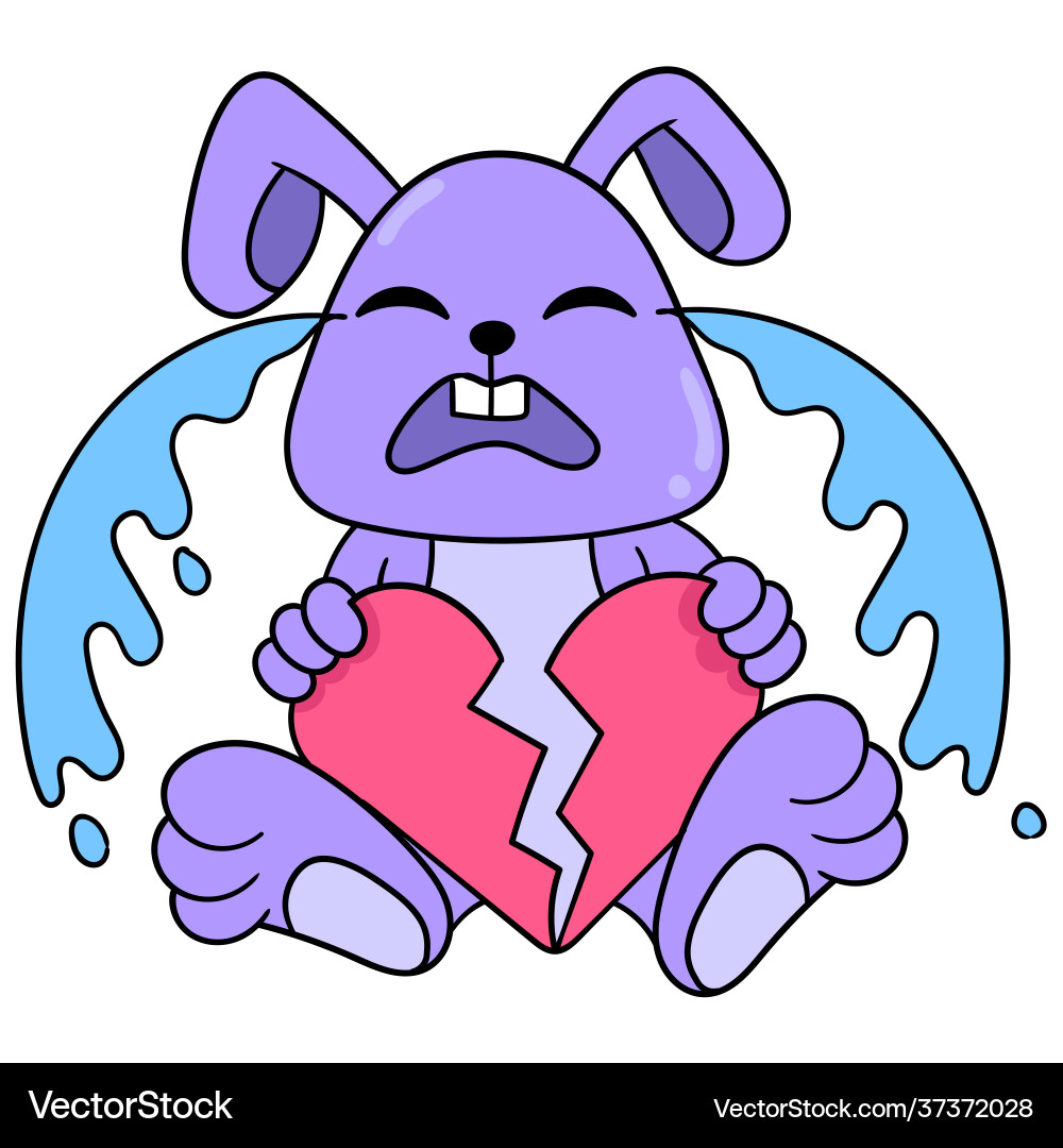 Rabbit was sitting and crying profusely Royalty Free Vector