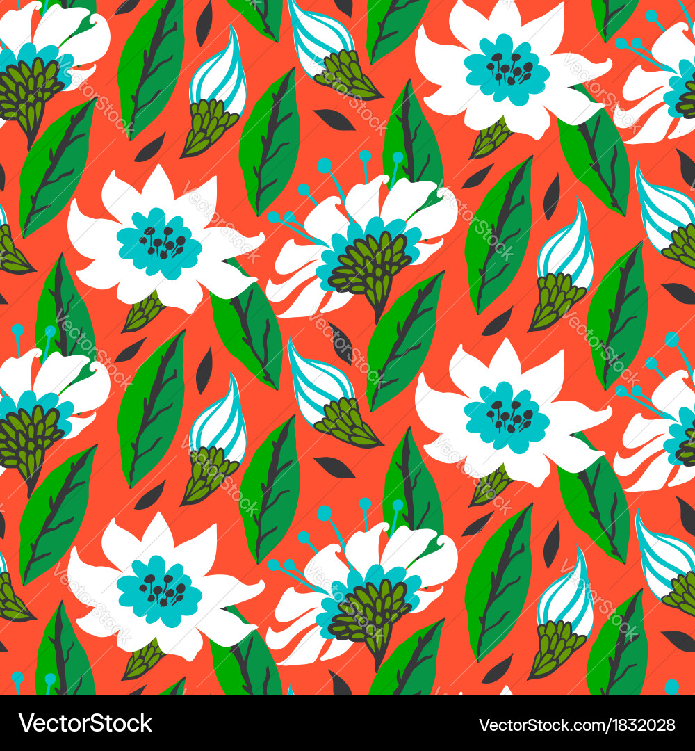 Retro Daisy Floral Pattern Royalty Free Vector Image