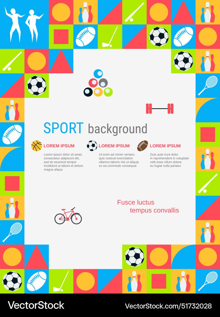 Sport theme design template Royalty Free Vector Image