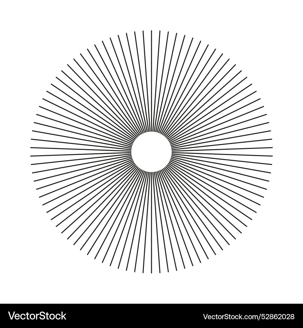 Sun star rays symbol circular lines Royalty Free Vector