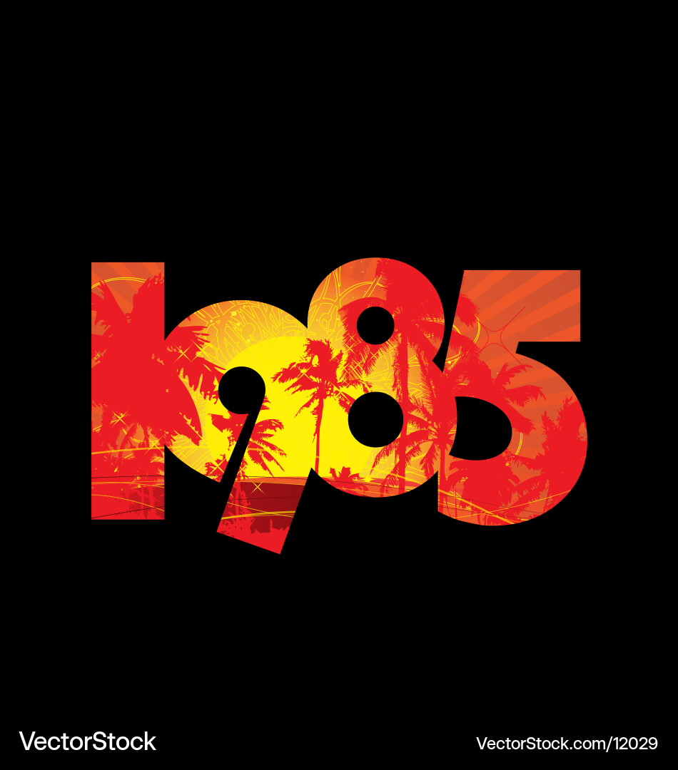 1985 design Royalty Free Vector Image - VectorStock