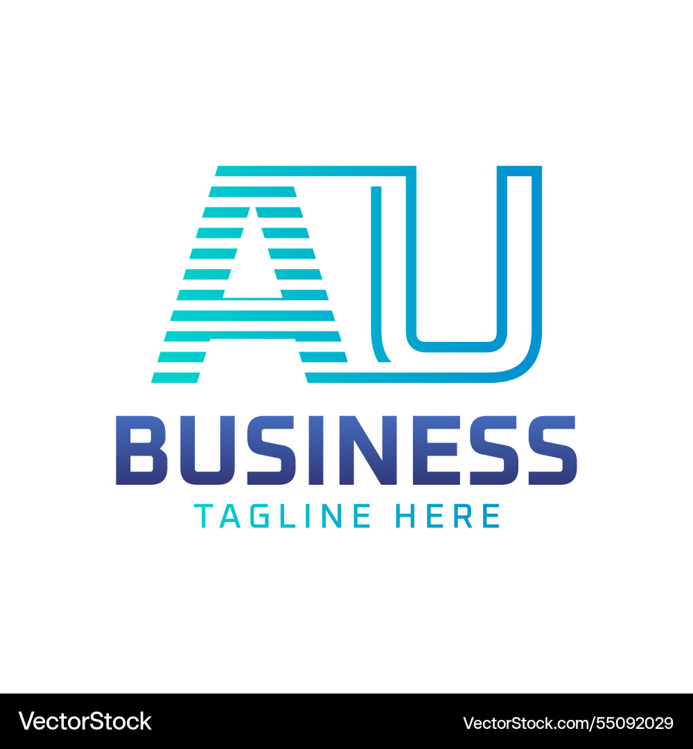 Au logo design sleek modern letter Royalty Free Vector Image