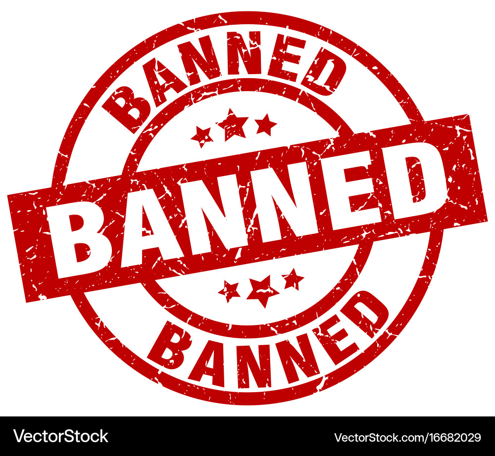 Banned round red grunge stamp Royalty Free Vector Image