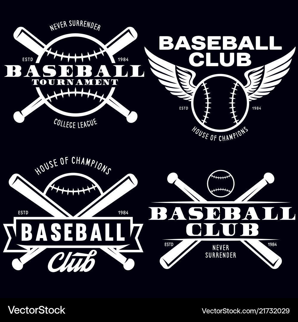 Baseball labels badges logos set national Vector Image