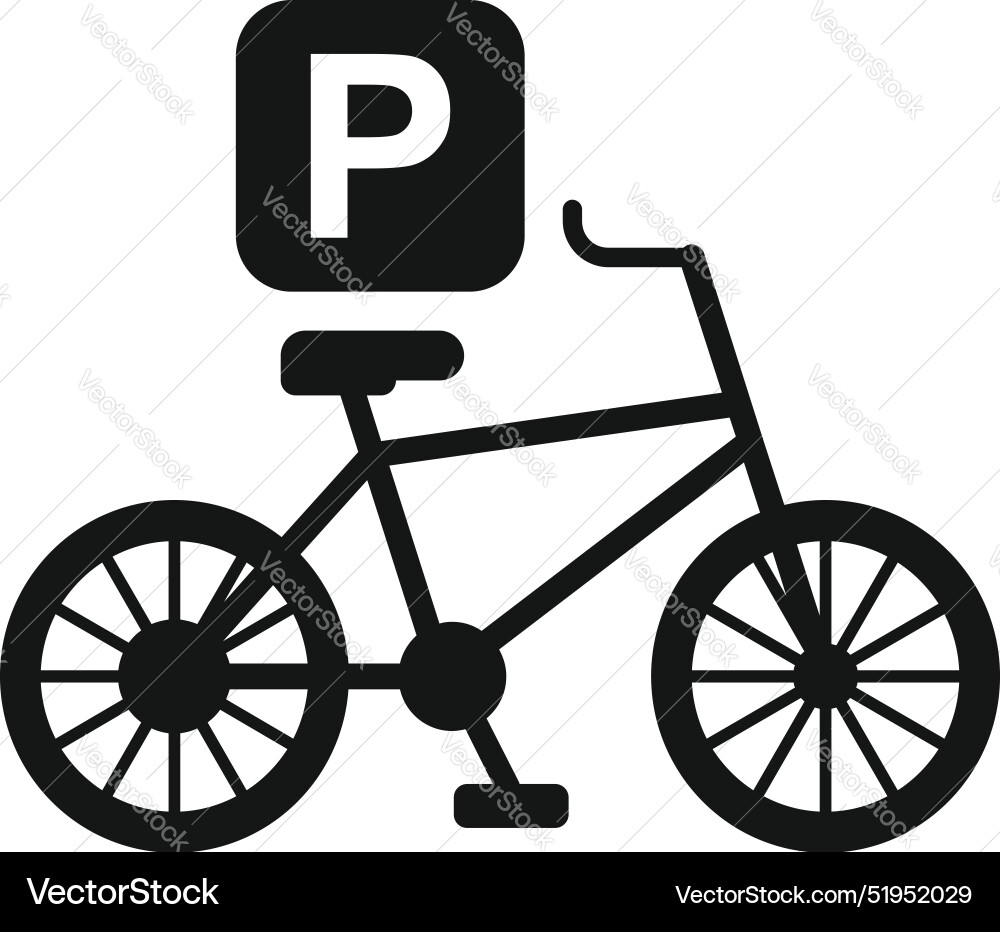 Bicycle parking sign indicating designated area Vector Image