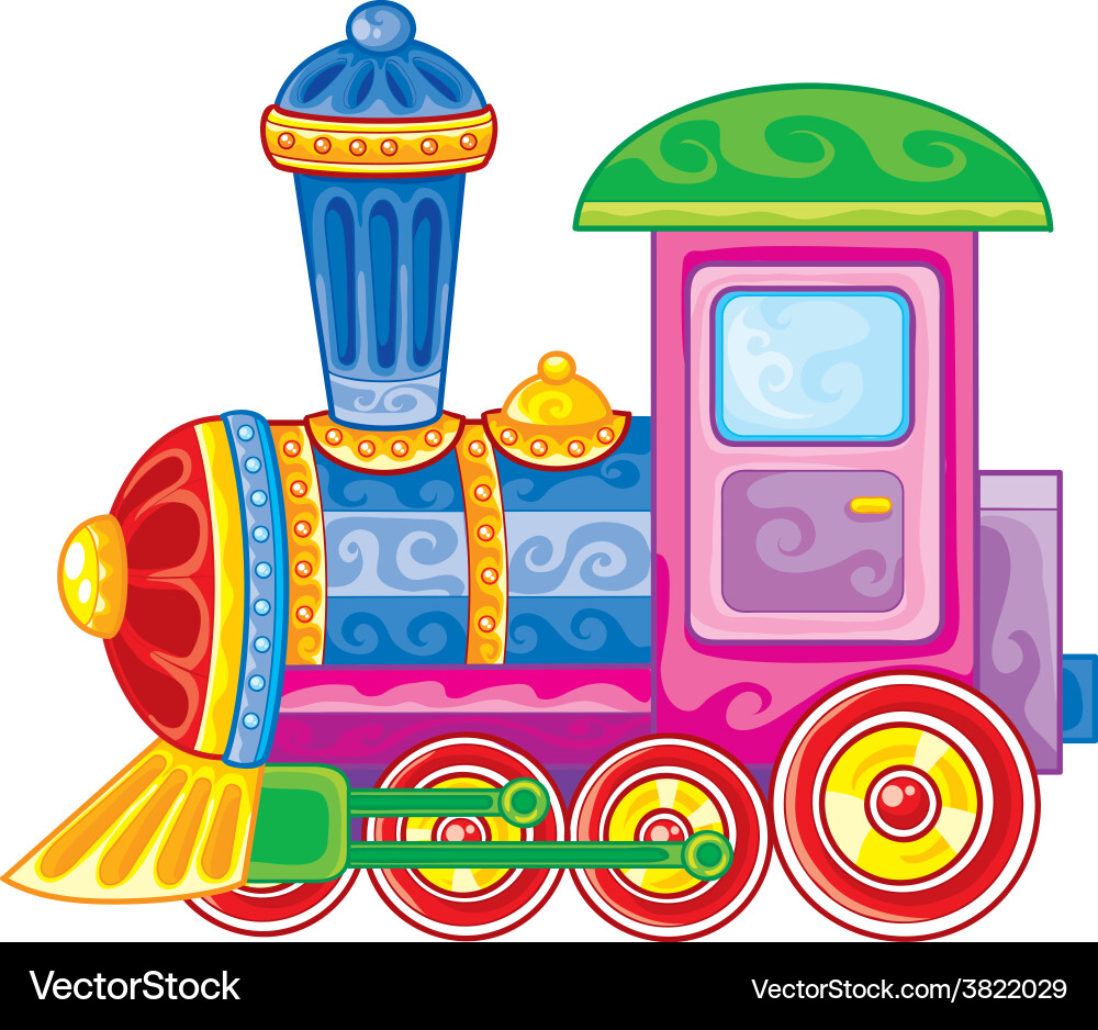 Bright cheerful locomotive Royalty Free Vector Image