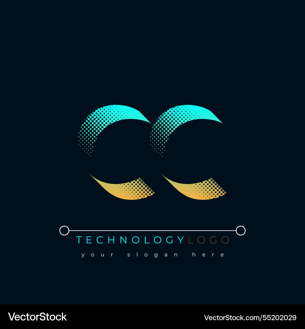 Cc abstract letter Royalty Free Vector Image - VectorStock