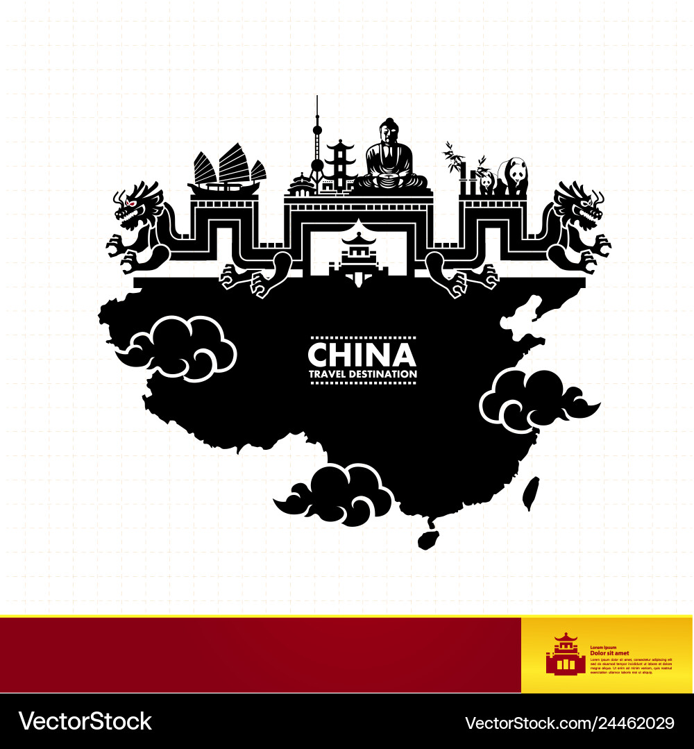 China travel destination Royalty Free Vector Image