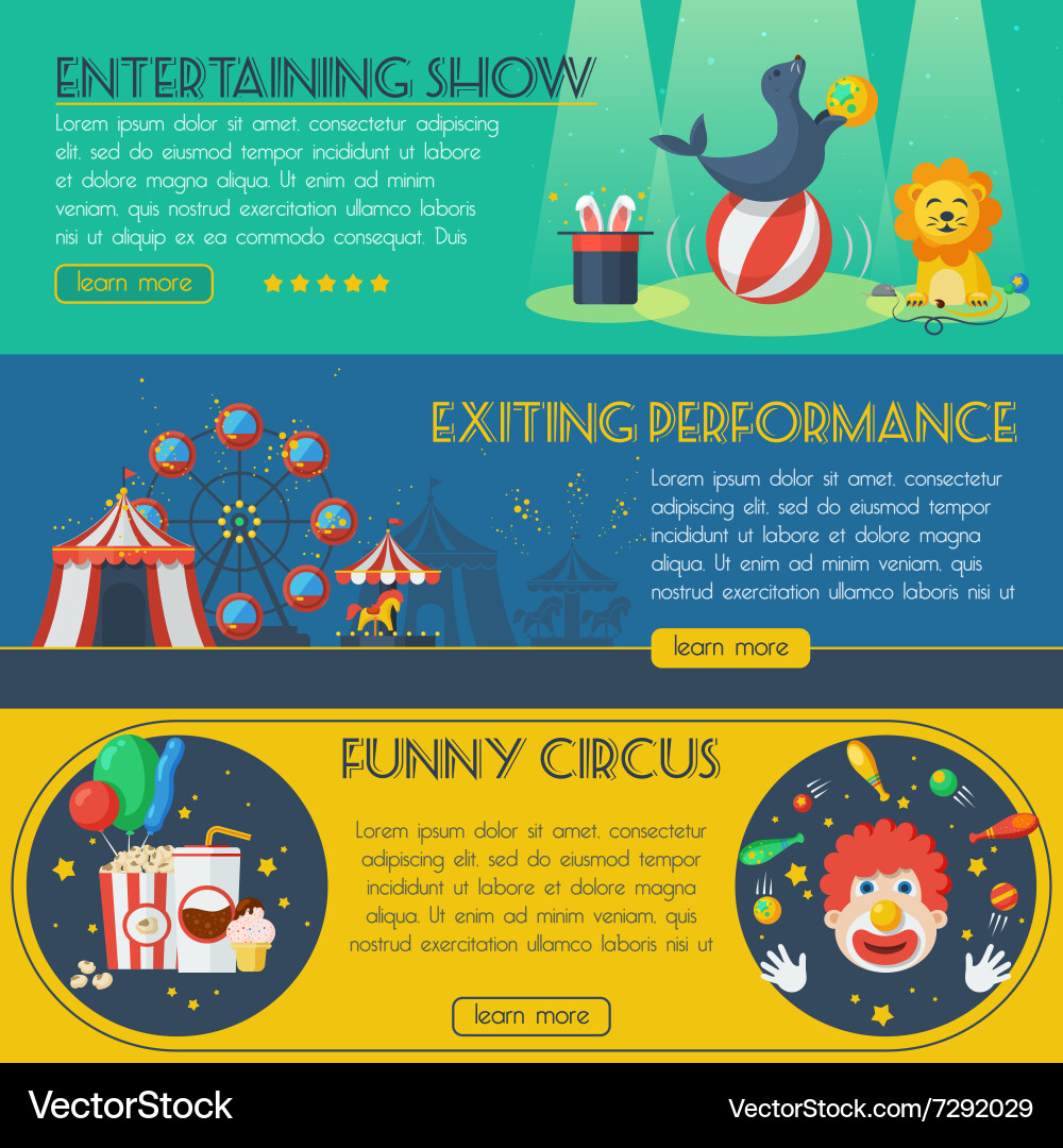 Circus Banner Set Lizenzfreies Vektorbild - VectorStock