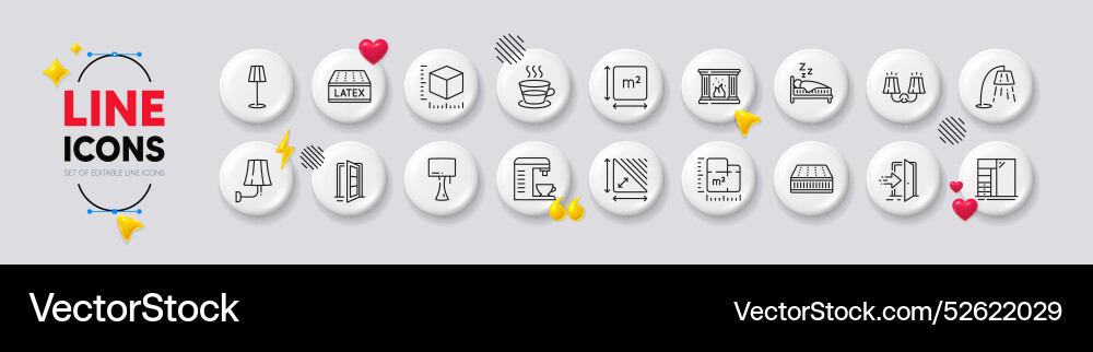 Coffee machine cup and floor plan line Royalty Free Vector