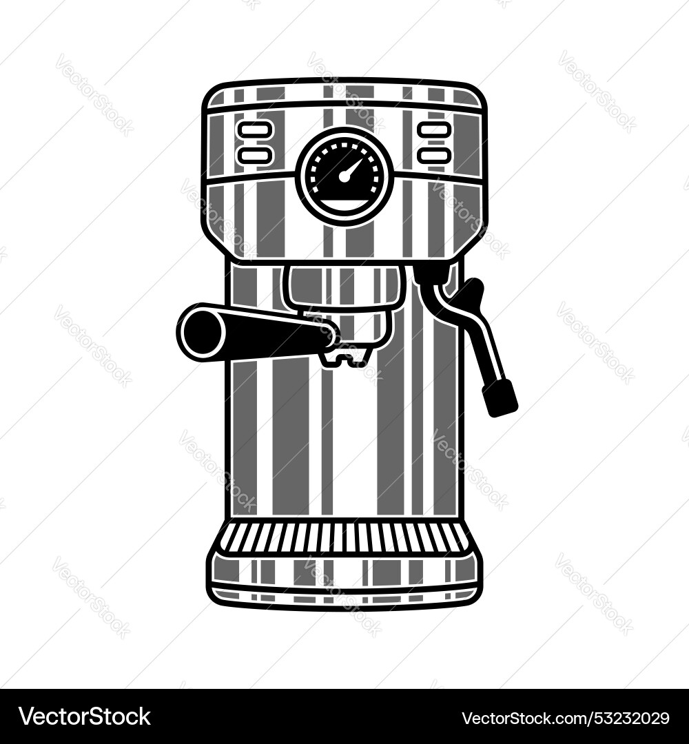Coffee machine in monochrome Royalty Free Vector Image