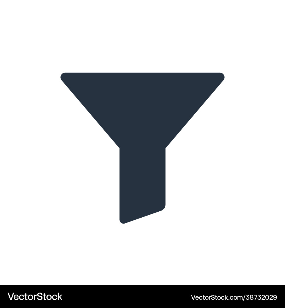 Funnel Filter Icon - Bottleneck Symbol Royalty Free Vector