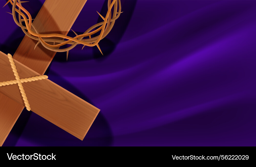 Holy week crown of thorns red background Vector Image