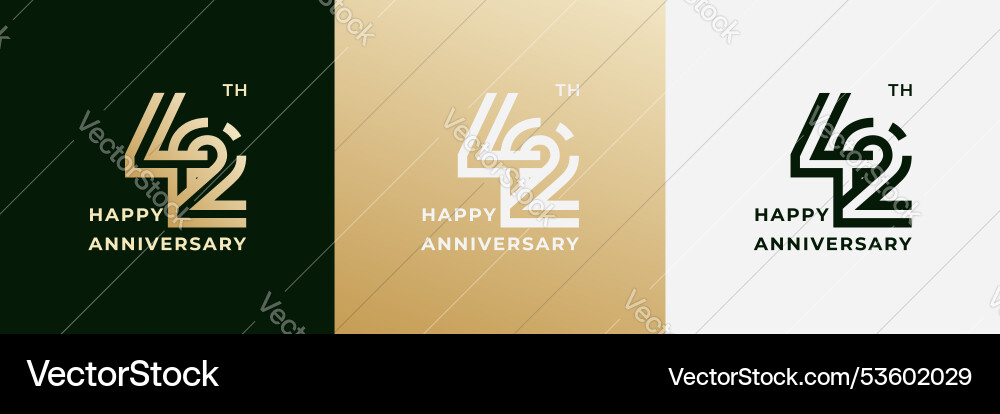 Logo 42th 42 years happy anniversary creative Vector Image