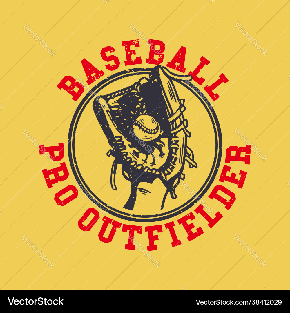 Logo design baseball pro outfielder Royalty Free Vector