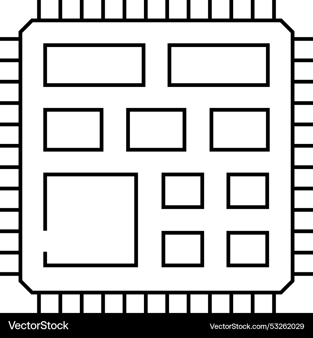 Microcontroller electrical engineer line icon Vector Image Microcontroller electrical engineer line icon Vector Image