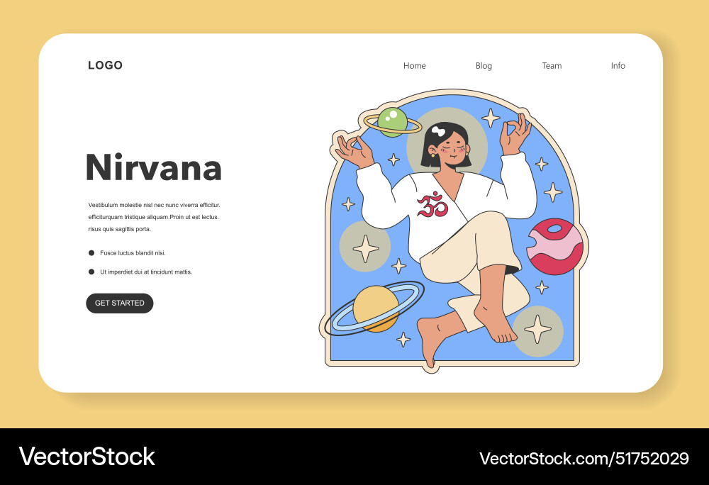 Nirvana concept flat Royalty Free Vector Image