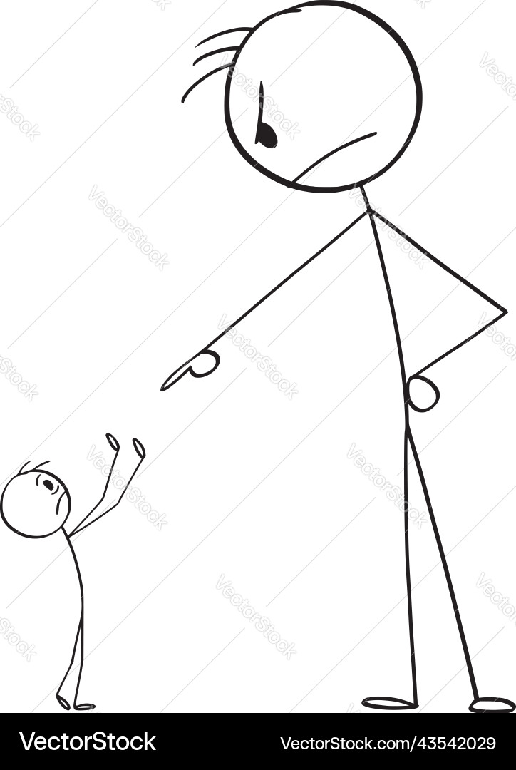 Powerful Person Blaming Weak Individual Royalty Free Vector