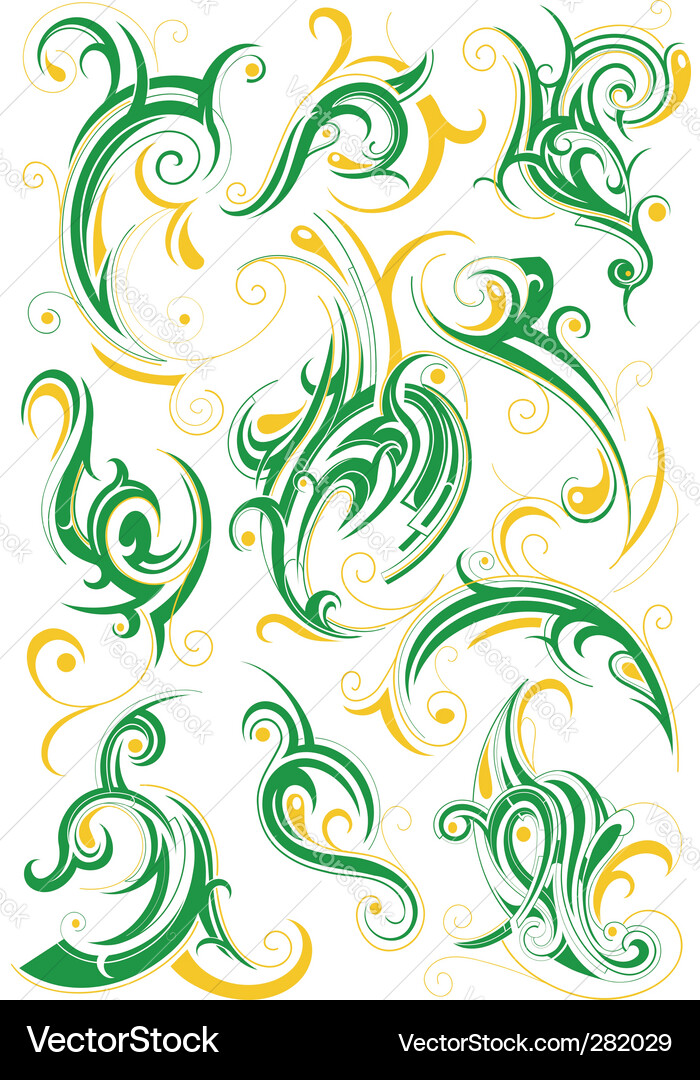 Swirling Floral Patterns Royalty Free Vector Image