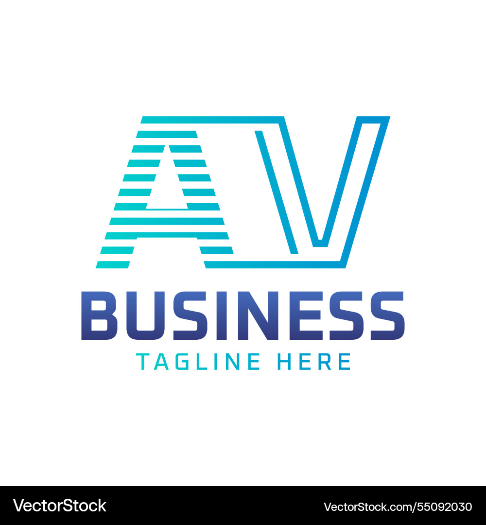 Av logo design sleek modern letter Royalty Free Vector Image