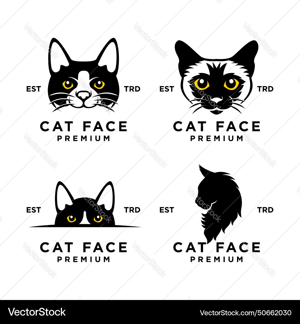 Cat face head logo icon design Royalty Free Vector Image