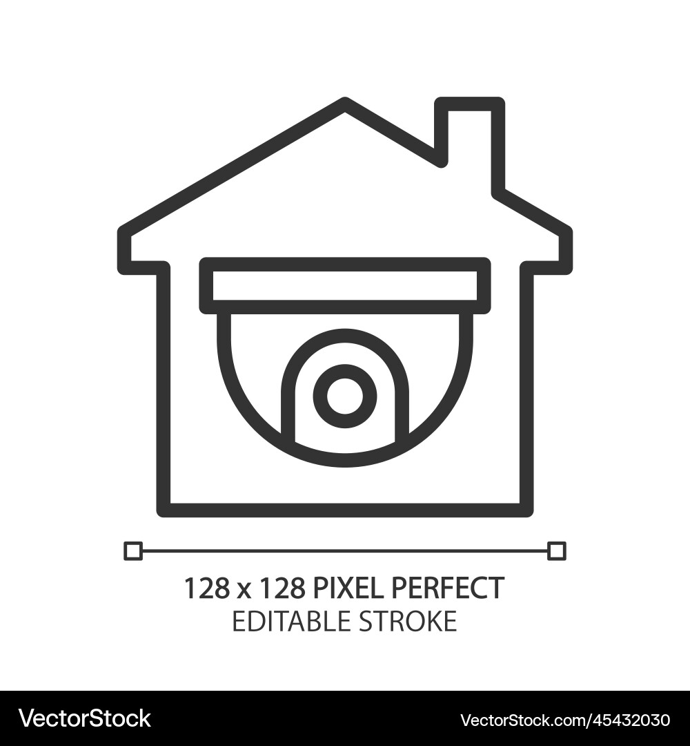 Cctv pixel perfect linear icon Royalty Free Vector Image