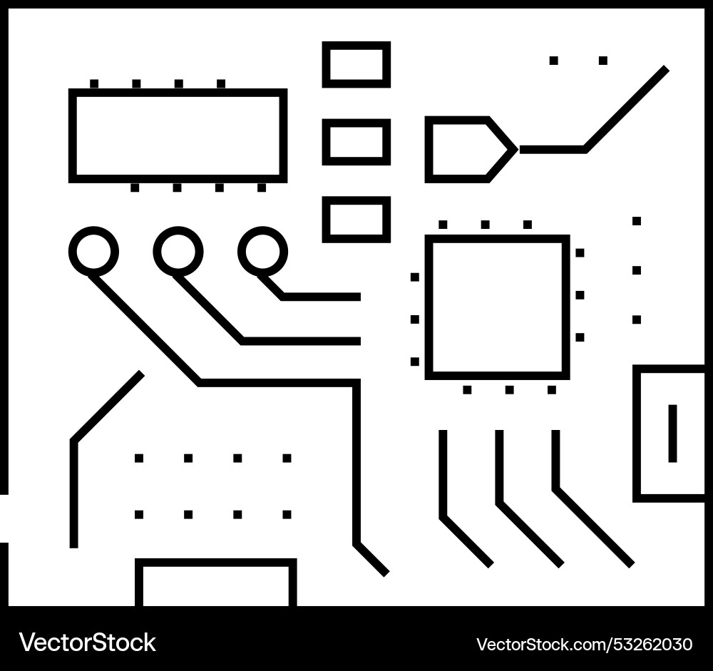 Circuit board electrical engineer line icon Vector Image