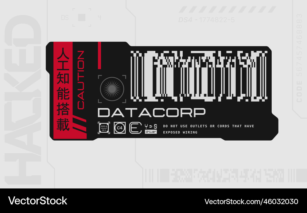 Cyberpunk decal sticker label Royalty Free Vector Image