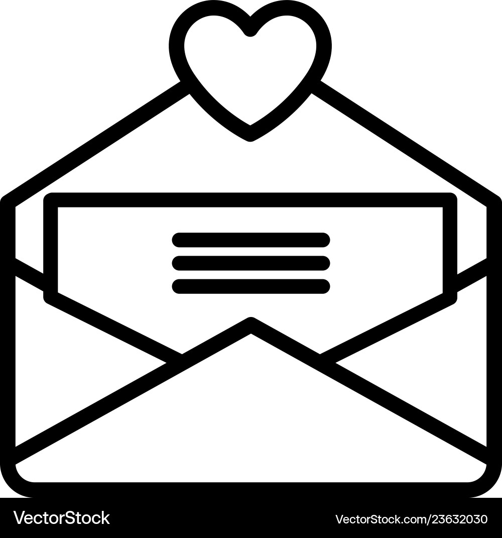 Envelope with heart icon Royalty Free Vector Image