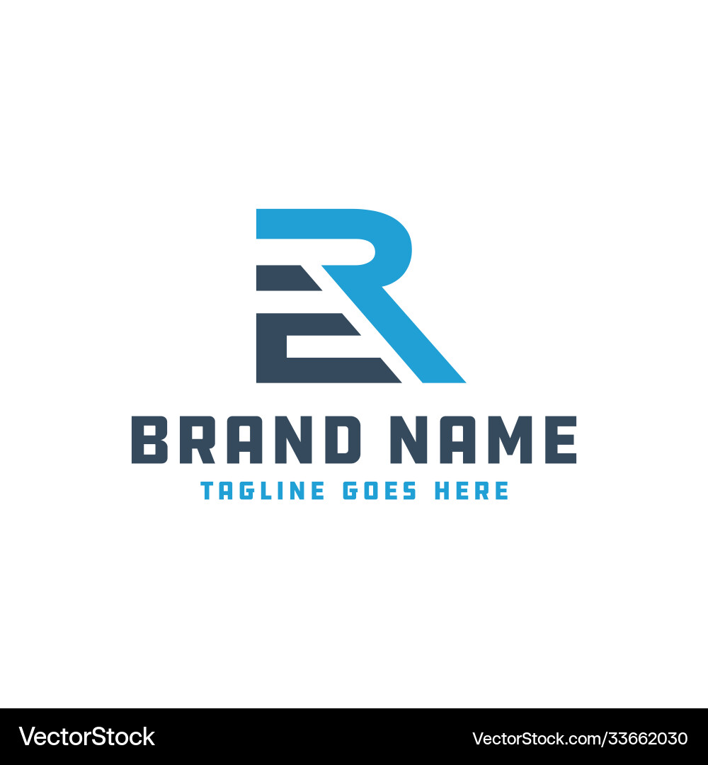 ER Monogram Logo - Elegant Initials Royalty Free Vector