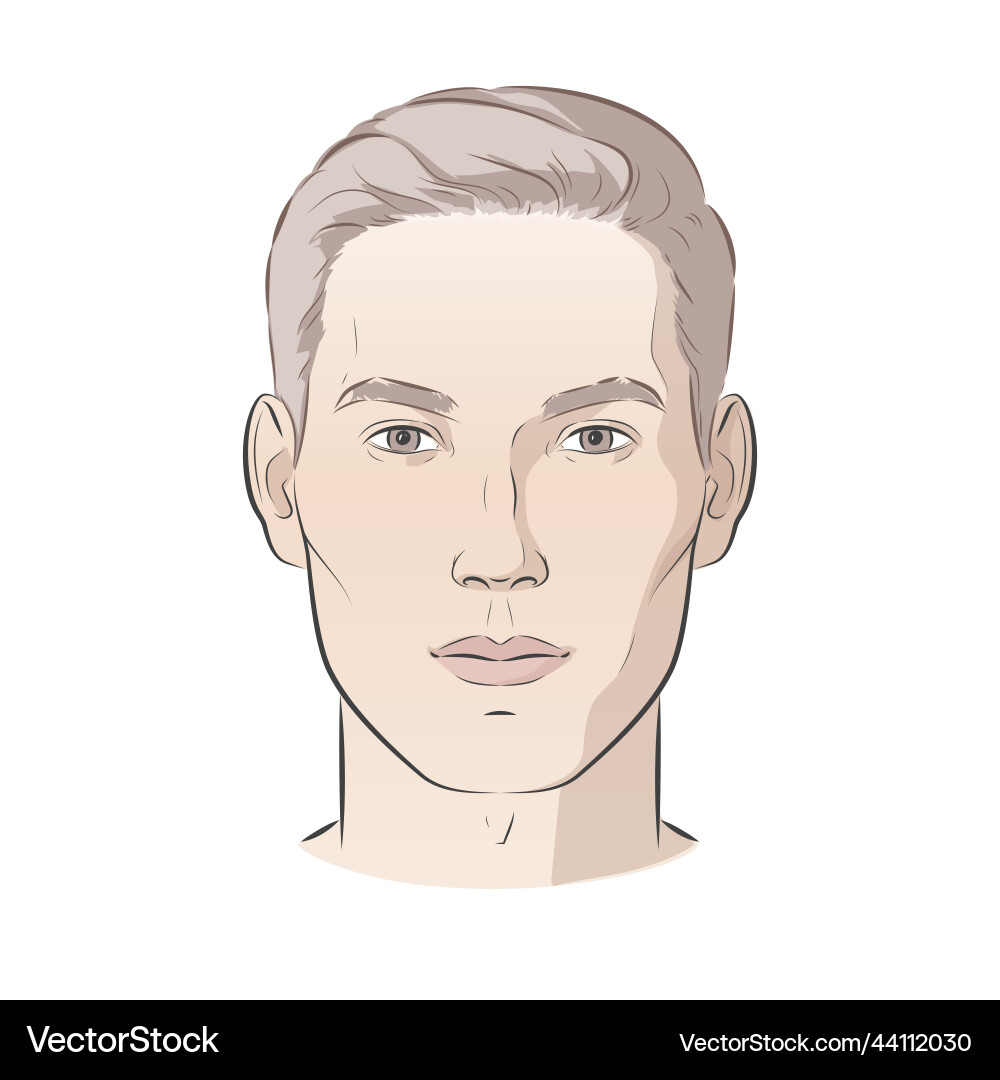 Man face portrait three different angles and turns