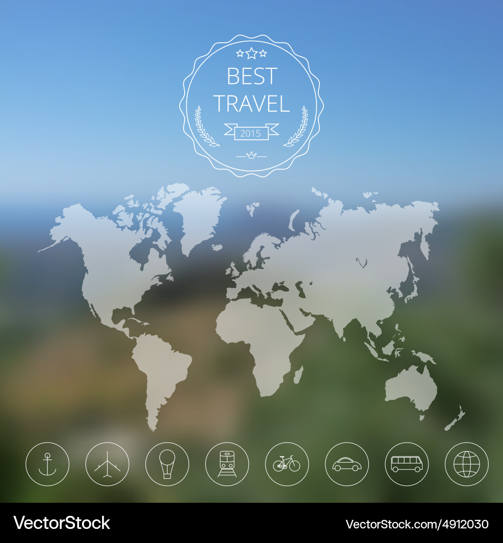 Map on blurred background Royalty Free Vector Image