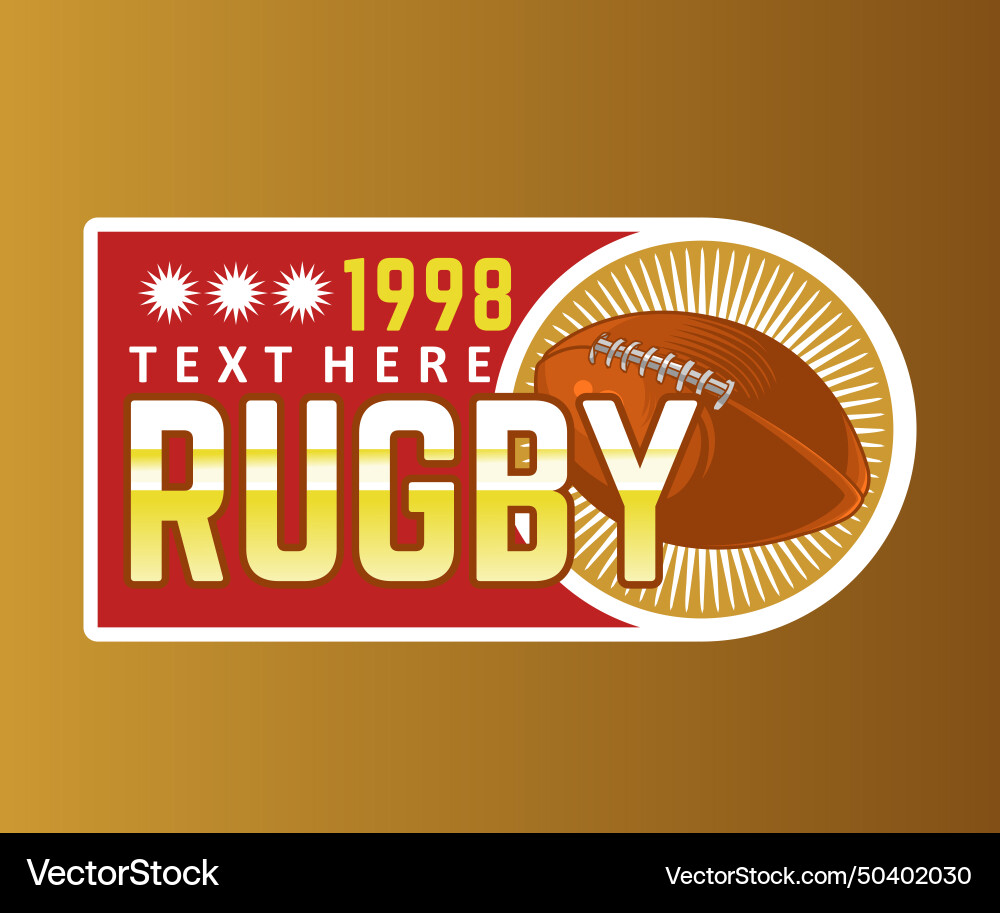 Media ready rugby crest Royalty Free Vector Image