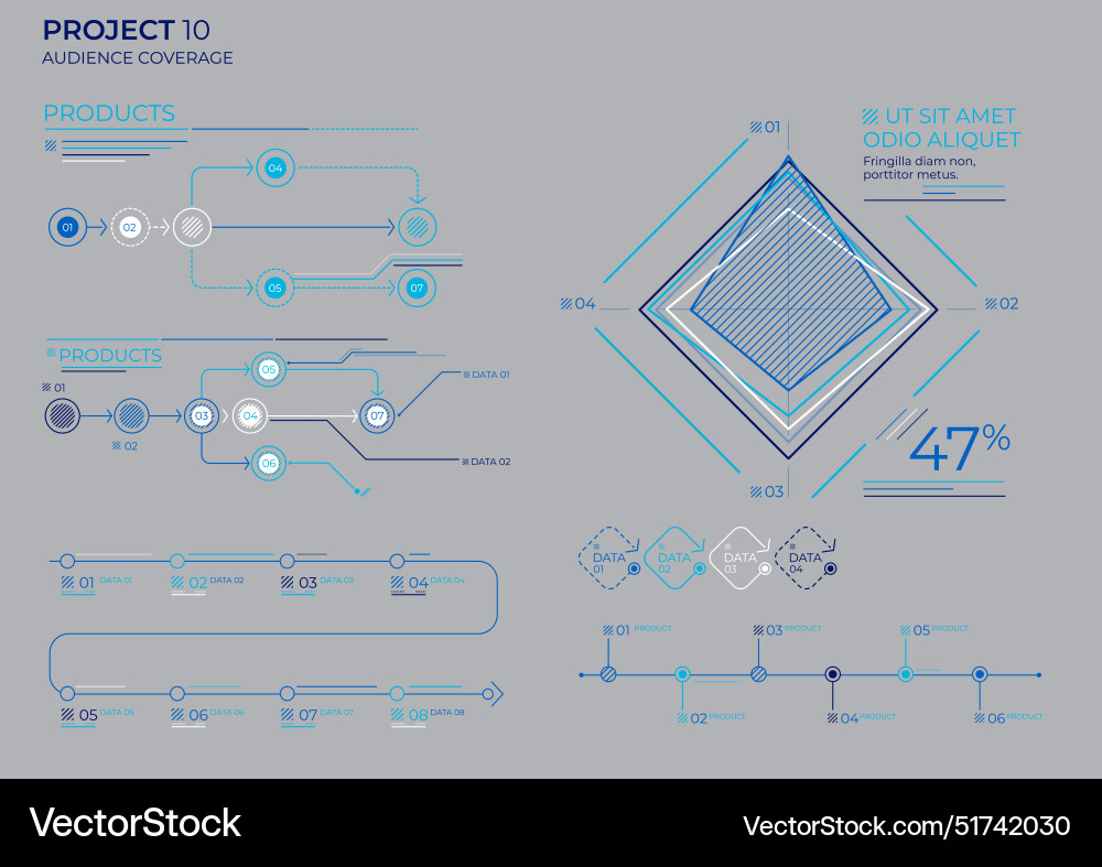 Modern project charts finance elements Royalty Free Vector