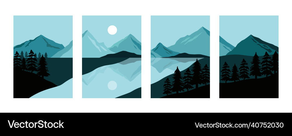 Mountain landscape posters single picture Vector Image