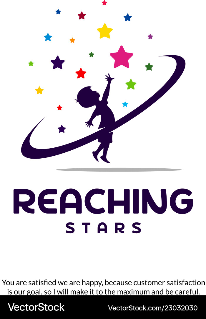 Reaching stars logo design template dream star Vector Image