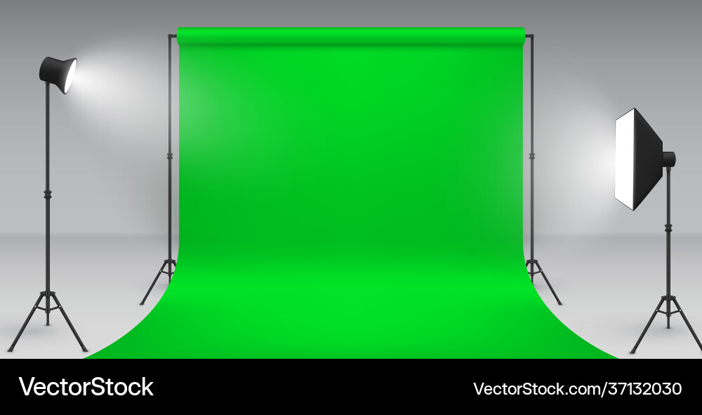 Realistic chroma key studio template Royalty Free Vector