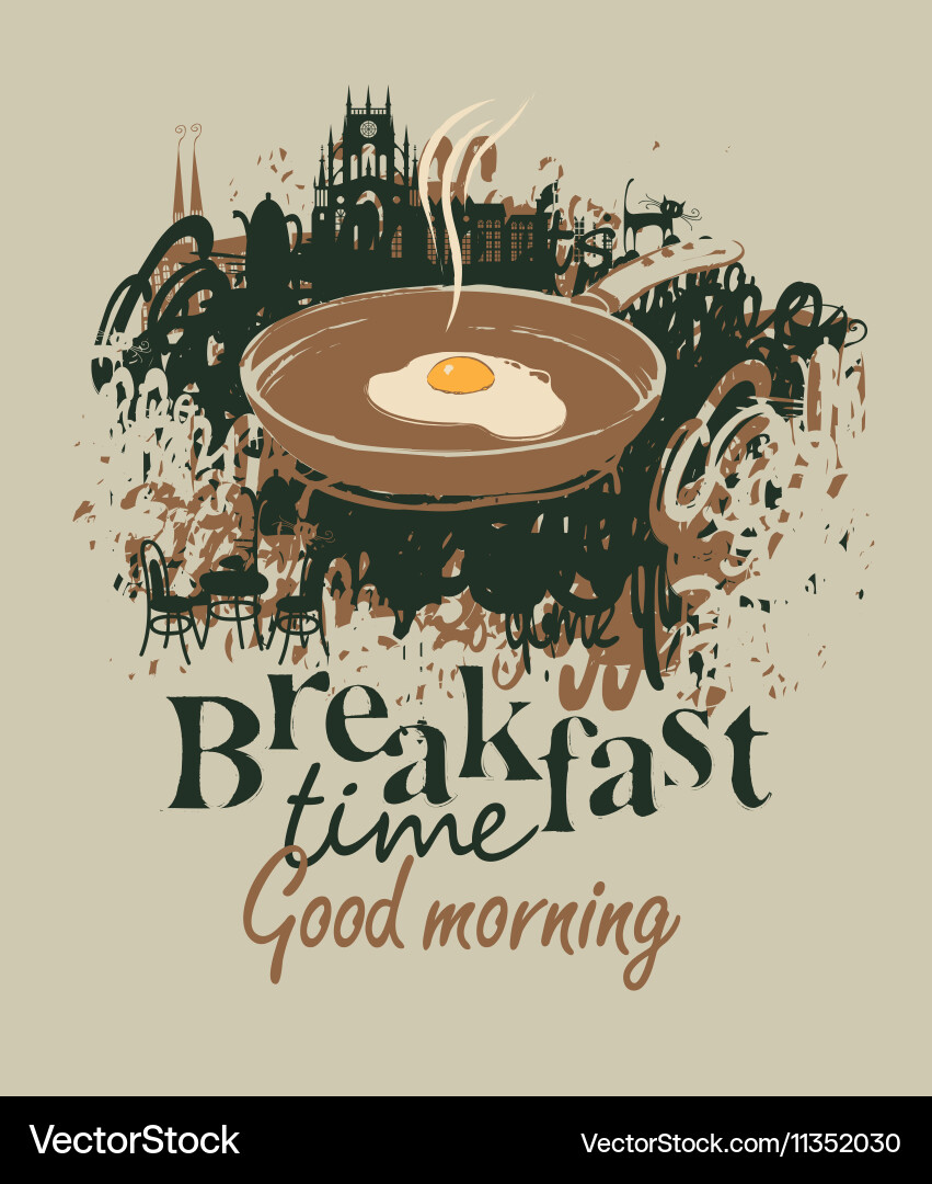 Restaurant with breakfast Royalty Free Vector Image