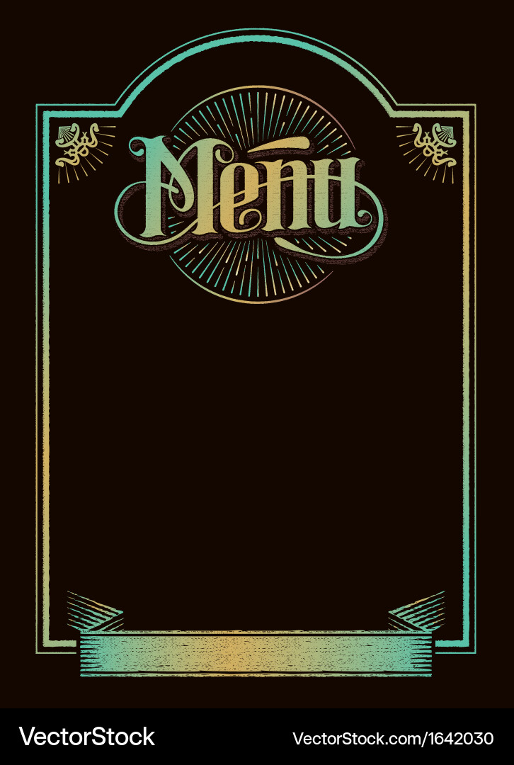 Vintage chalkboard menu banner calligraphy design Vector Image