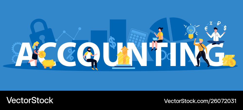 Accounting horizontal Royalty Free Vector Image