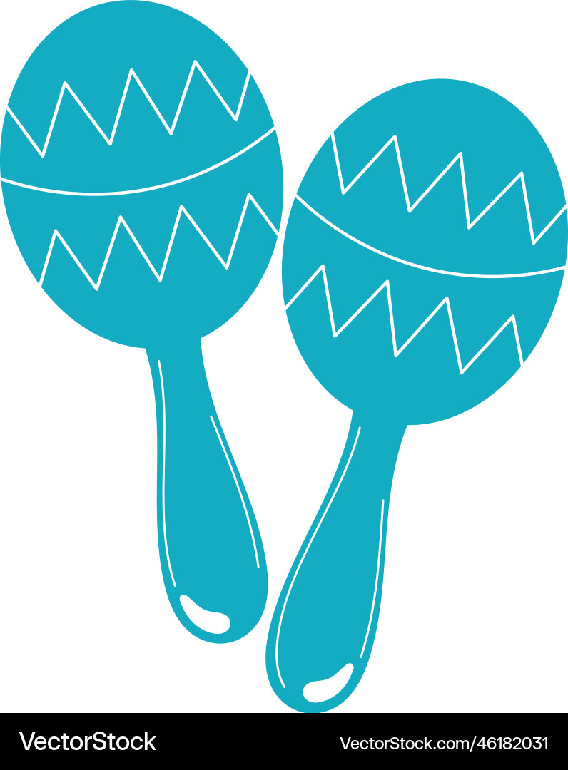 Blue maracas instrument musical Royalty Free Vector Image