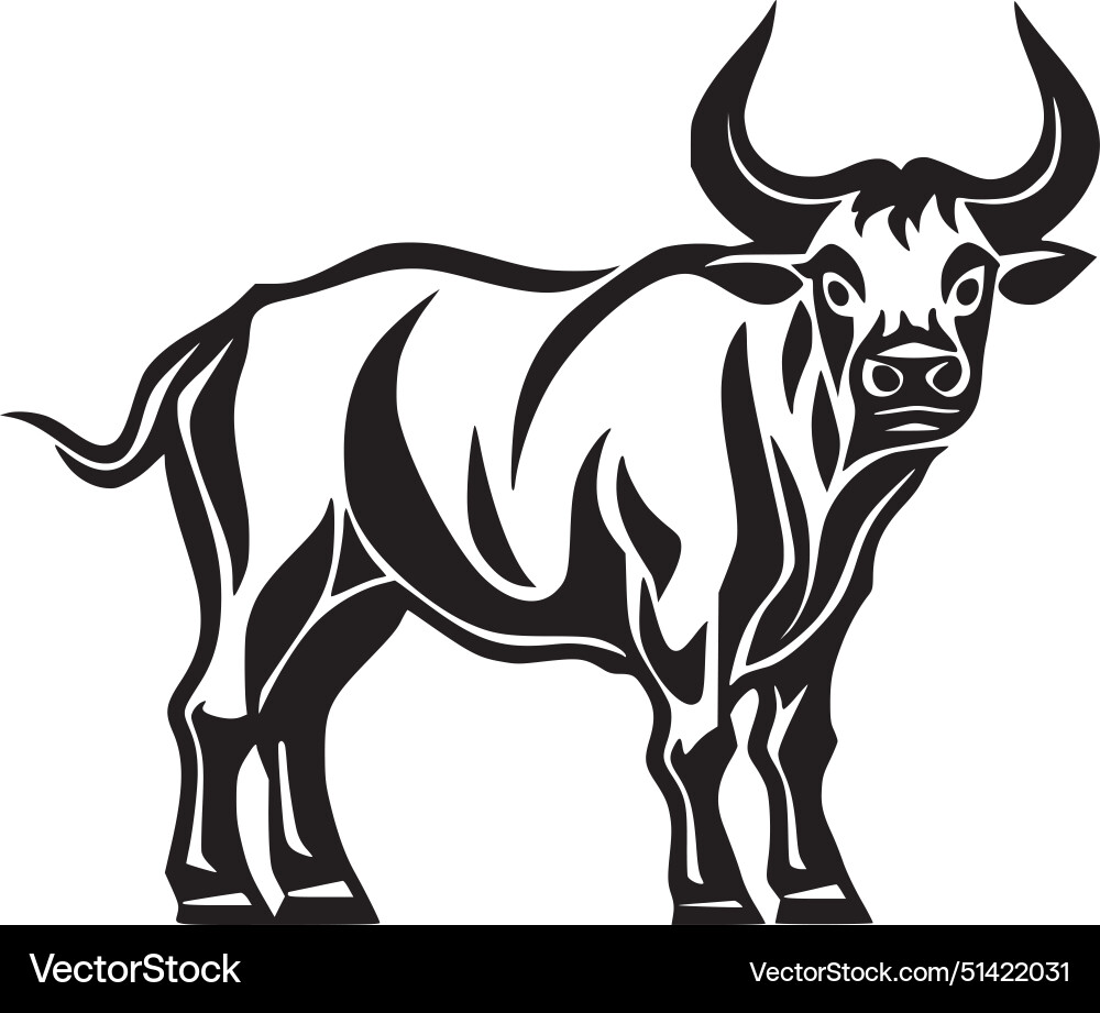 Bull - minimalist and simple silhouette Royalty Free Vector