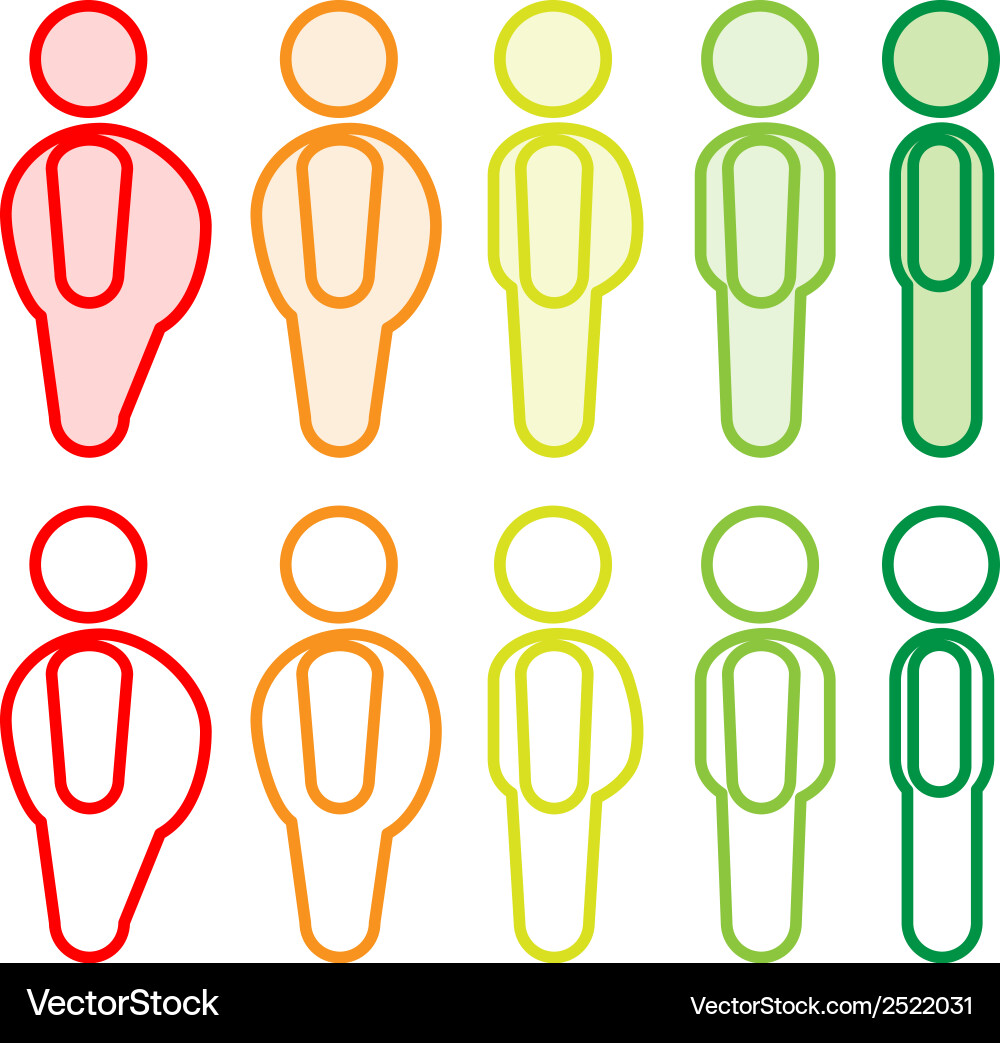 Fat to skinny figures Royalty Free Vector Image