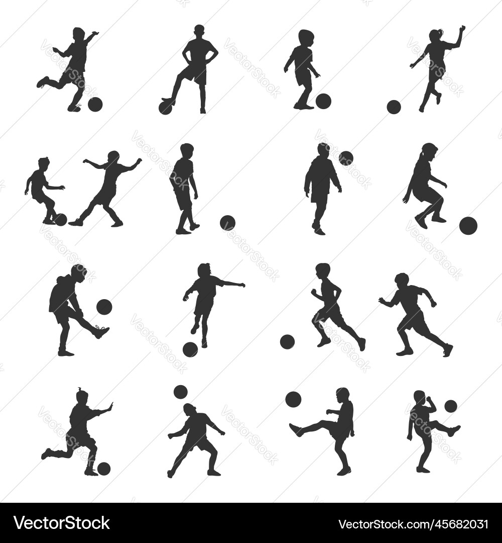 Kids Playing Soccer Royalty Free Vector Image - VectorStock