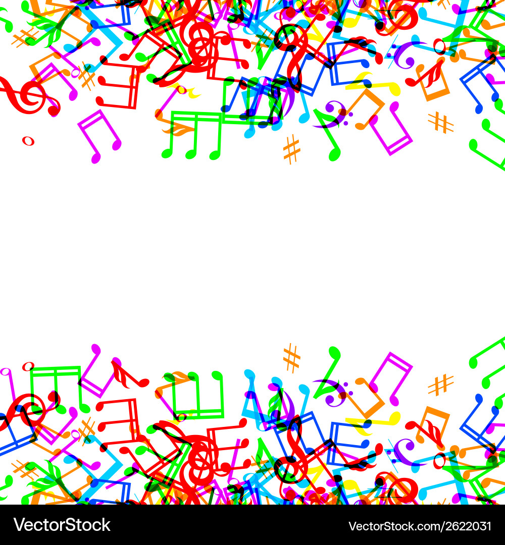 Music notes border Royalty Free Vector Image - VectorStock