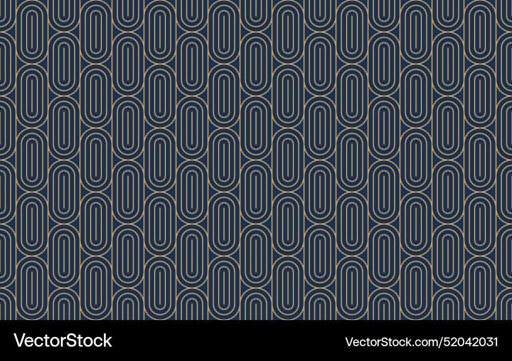 Seamless gold oval pattern with striped line Vector Image